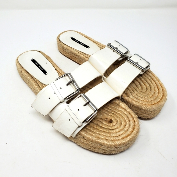 Zara | Shoes | Zara Basic Collection White Double Buckle Espadrille ...